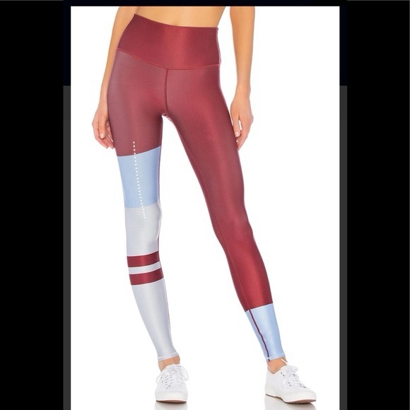ALO Yoga | Pants & Jumpsuits | Alo Yoga Red Zenith Airlift Tech Yoga Pants High Rise Stripe ...